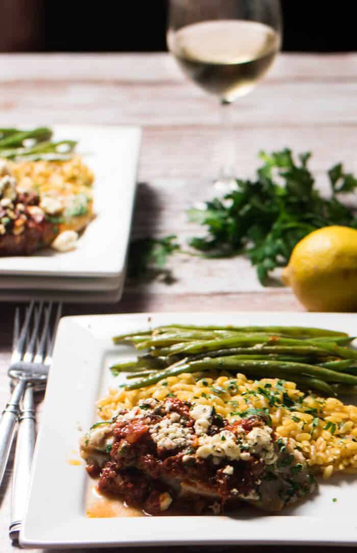 Mediterranean Fish & Lemony Orzo
