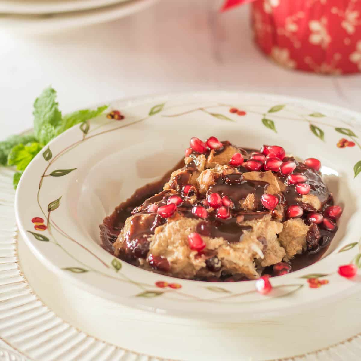 Bread Pudding with Boozy Mexican Chocolate Sauce • Beyond Mere Sustenance
