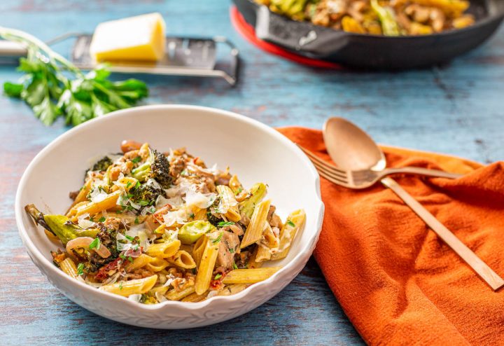 Chicken Broccoli and Bleu Cheese Pasta • Beyond Mere Sustenance